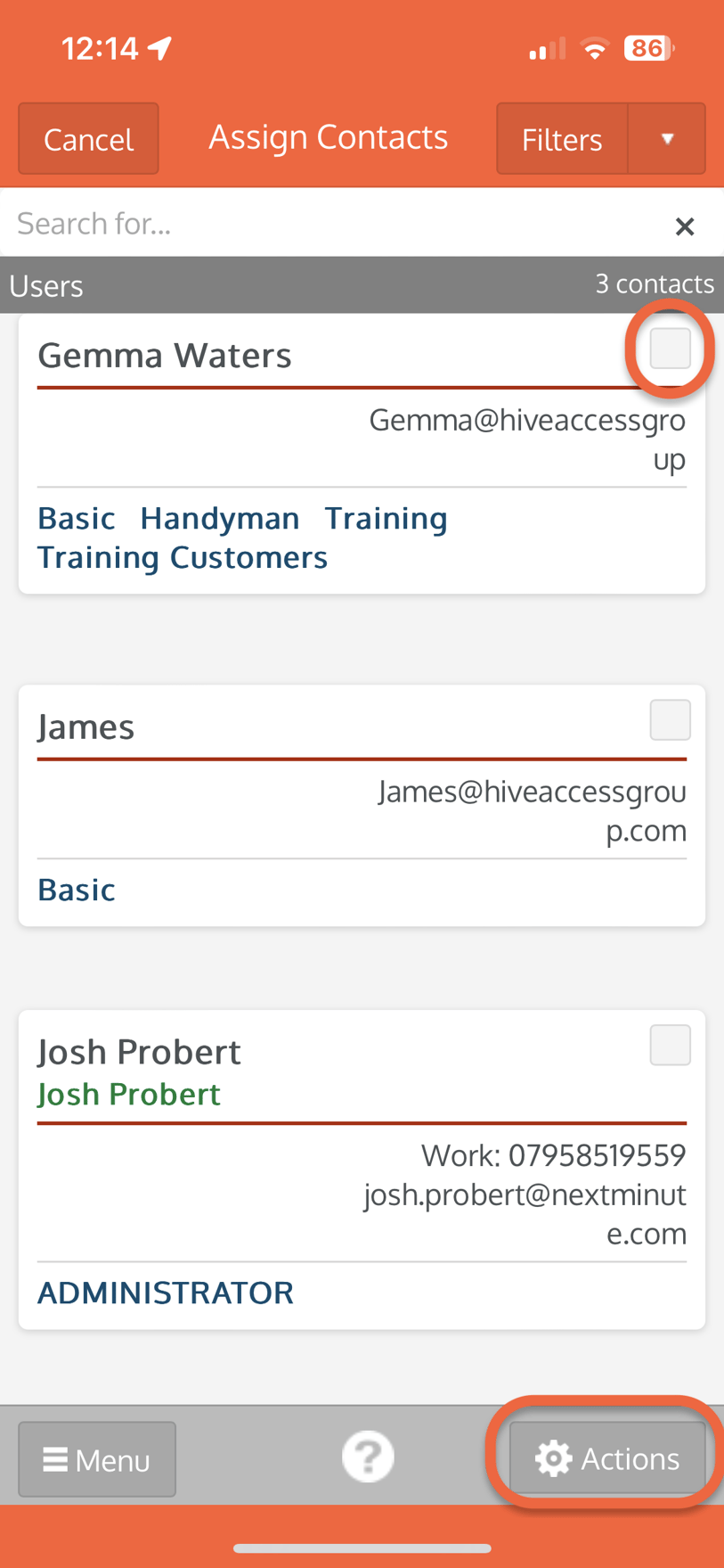 How to assign employees to a job - Mobile